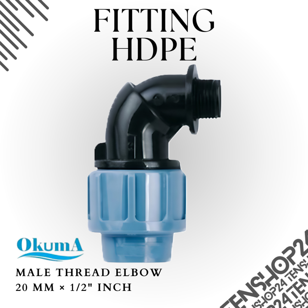 HDPE Fittings Male Thread elbow / Knee Outer Thread OKUMA Brand - 20mm ...