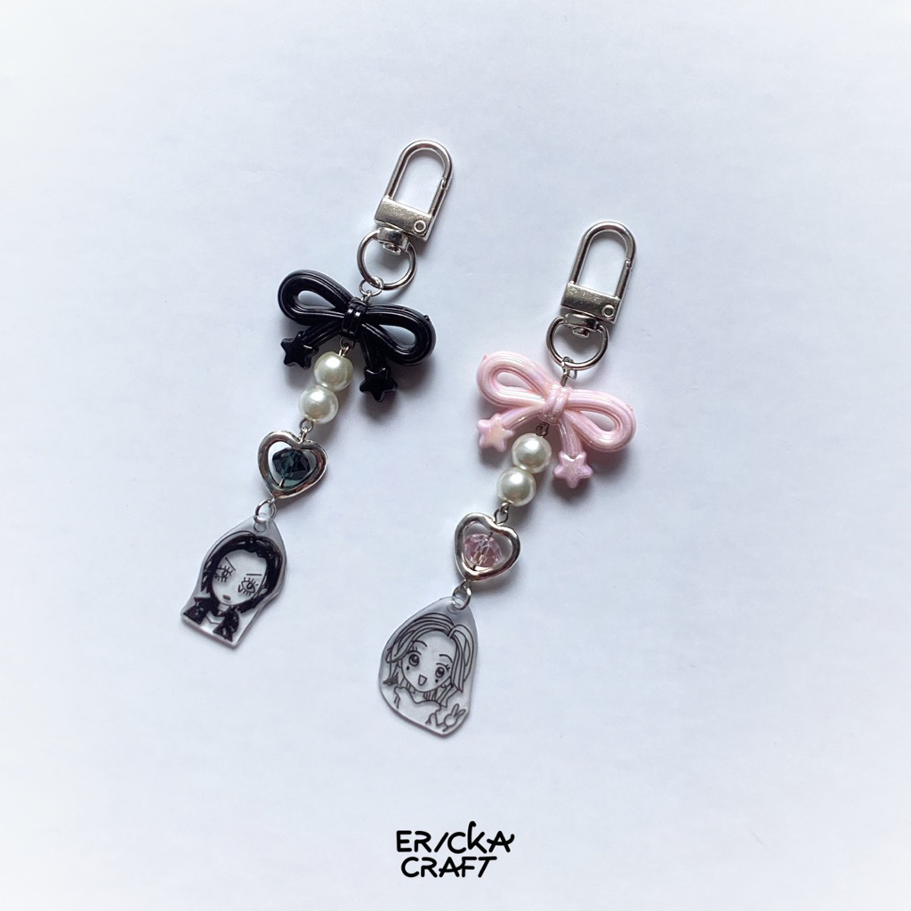 GANTUNGAN KEYCHAIN RIBBON NANA HACHIKO ANIME INSPO HANGING PAPER SHRINK ...