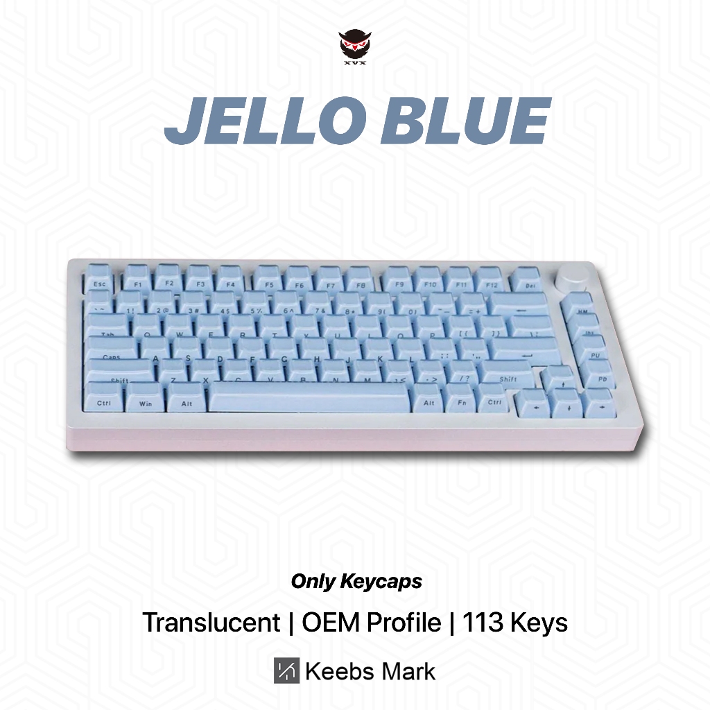 XVX Jello Jelly Blue Translucent Keycaps OEM Profile 113 Keys ...