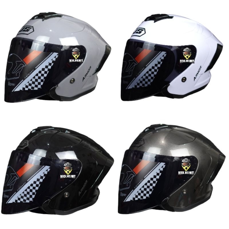 Original JS ARMOR HALF FACE HELMET SNI ADULT MEN'S AND WOMEN'S HELMET ...
