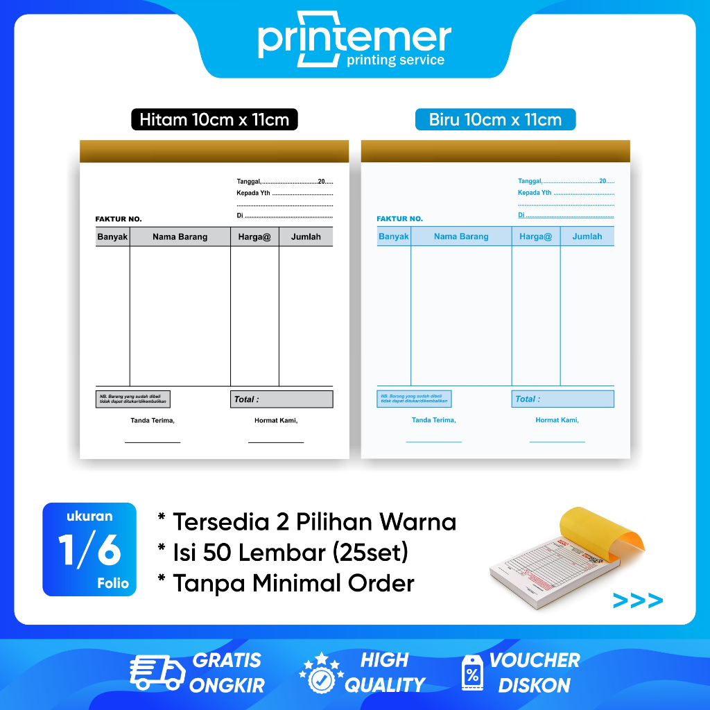 Mini Sales Note Without Logo, 2 Ply Non Line Model (Non Custom ...