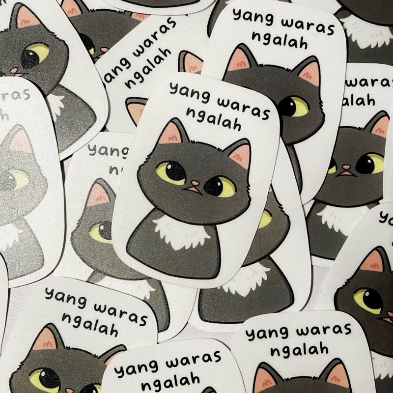 Warning cat stickers / cacaastudio | Shopee Malaysia