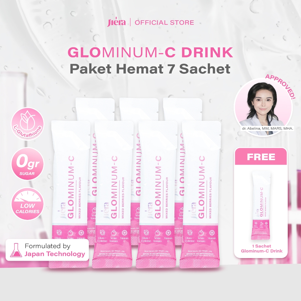 Jiera Glominum-C Drink - PACKAGE 7 Sachets FREE 1 Sachet | Glutathione ...