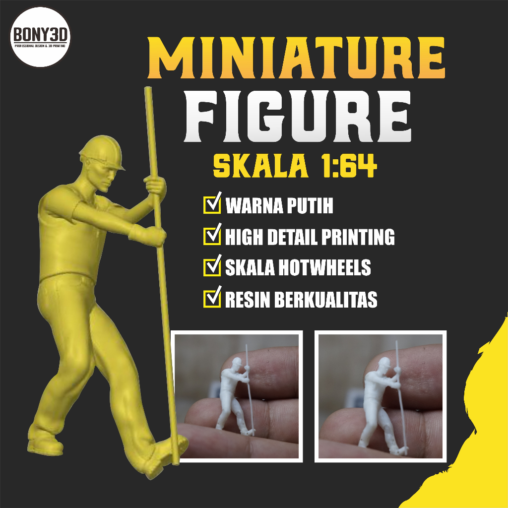 1/64 Scale Figure | Construction Builder Figure Miniature for Diecast ...