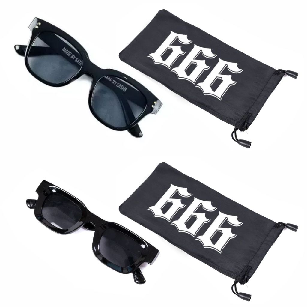 Vintage Style Satanic 666 Satanism Small Square Frame UV400 Glasses for ...