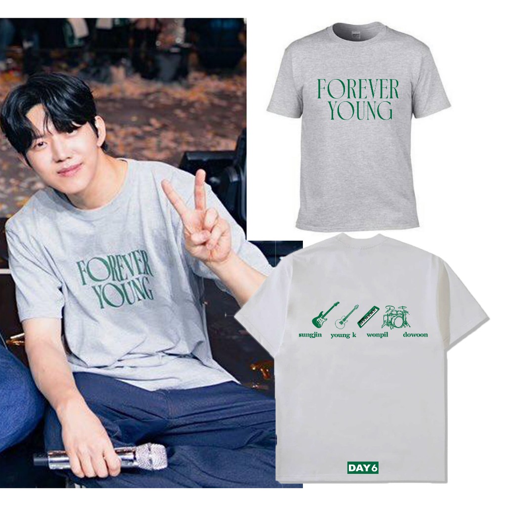 HIJAU Boyband DAY6 CONCERT 2025 FOREVER YOUNG T-SHIRT GREEN FRONT BACK ...