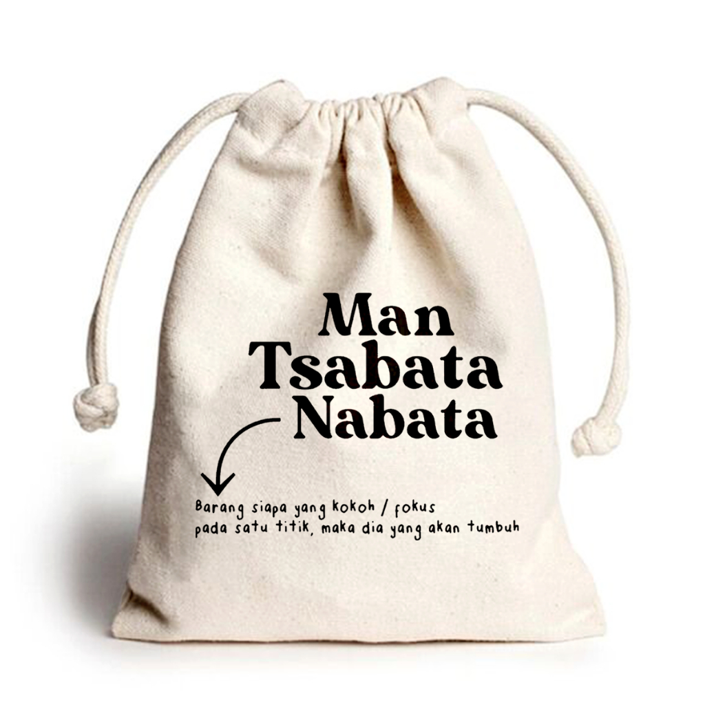 Soft Canvas Drawstring Pouch with Islamic Motif, Ramadhan Edition ...