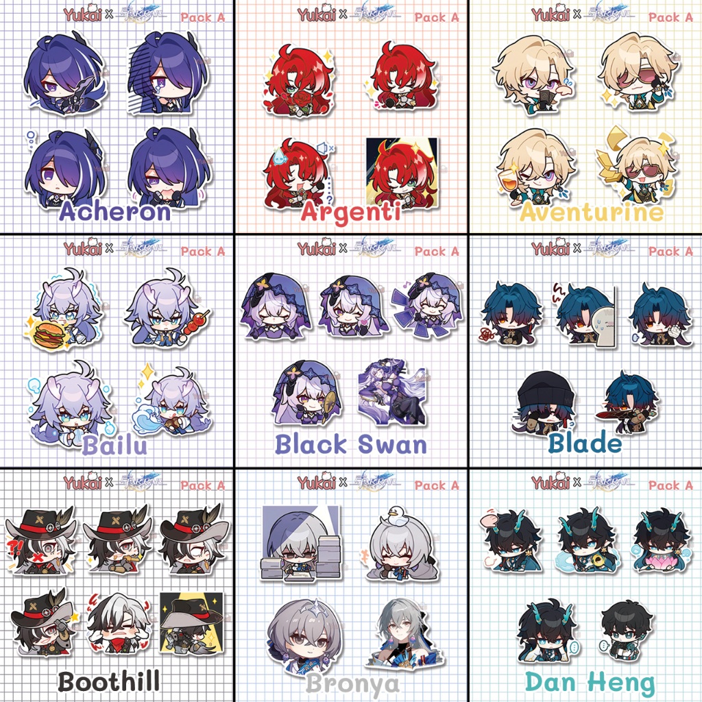 Honkai Star Rail (HSR) Premium Stickers - Waterproof Anime Collection ...