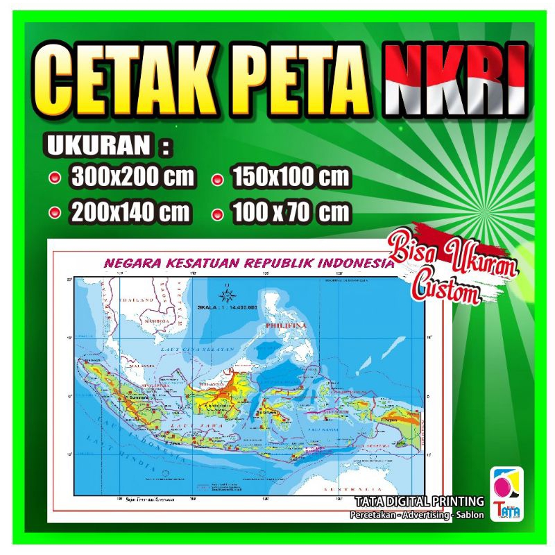 Map of the Republic of INDONESIA, CUSTOM INDONESIAN MAP | Shopee Malaysia