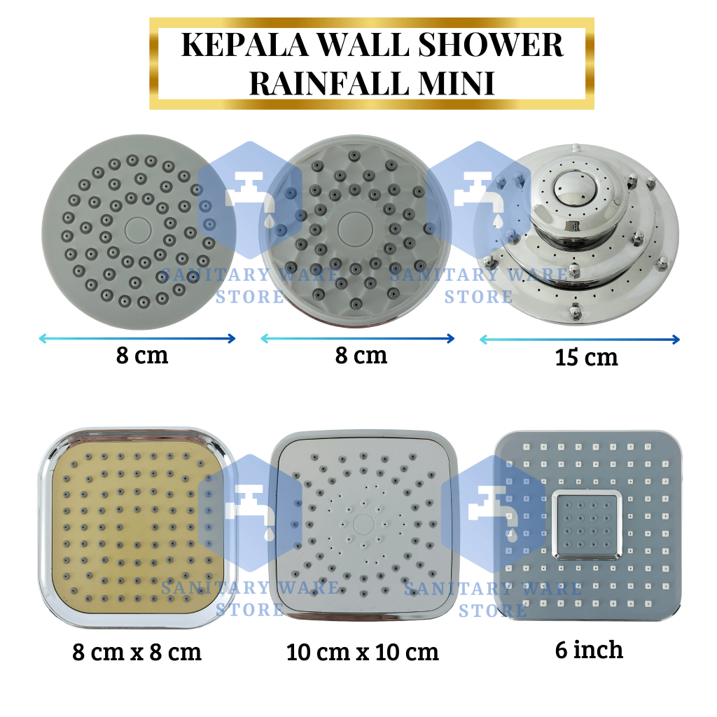 Wall Shower Head Wall Wall Head Shower Rainfall Rain Mini Round Box ...