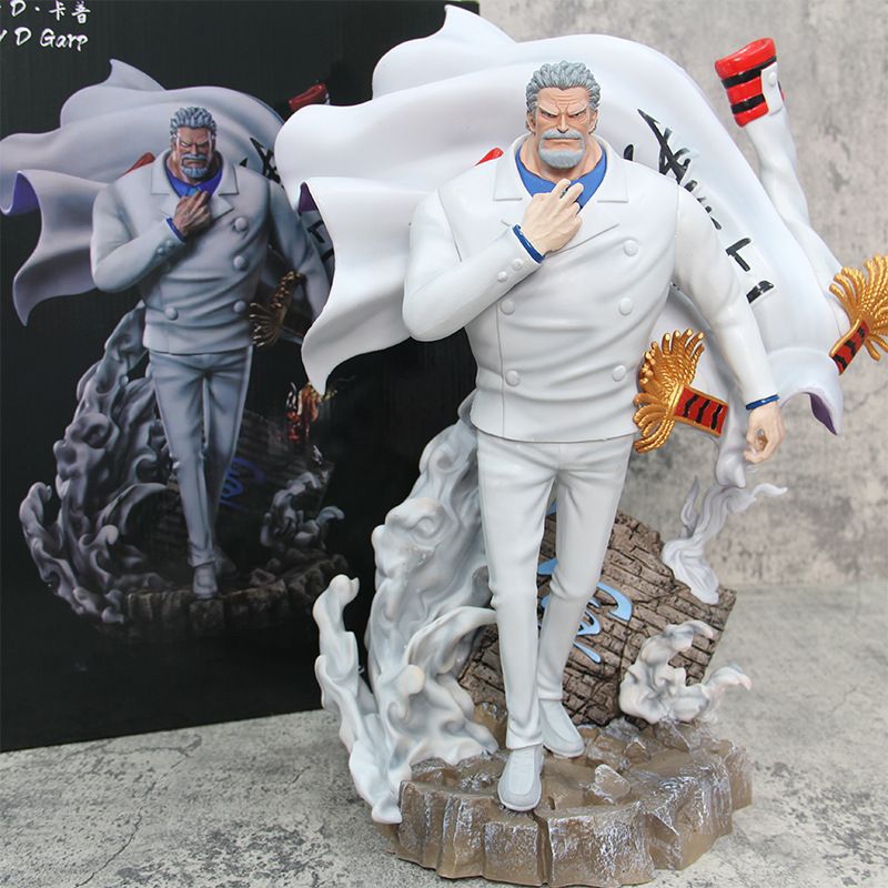 One Piece Anime Monkey D Garp Action Figure 3 Heads Gk Standing Statue ...