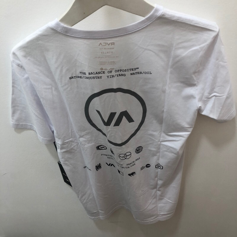 Original rvca men's t-shirt rvca symbol stack short sleeve tee white ...