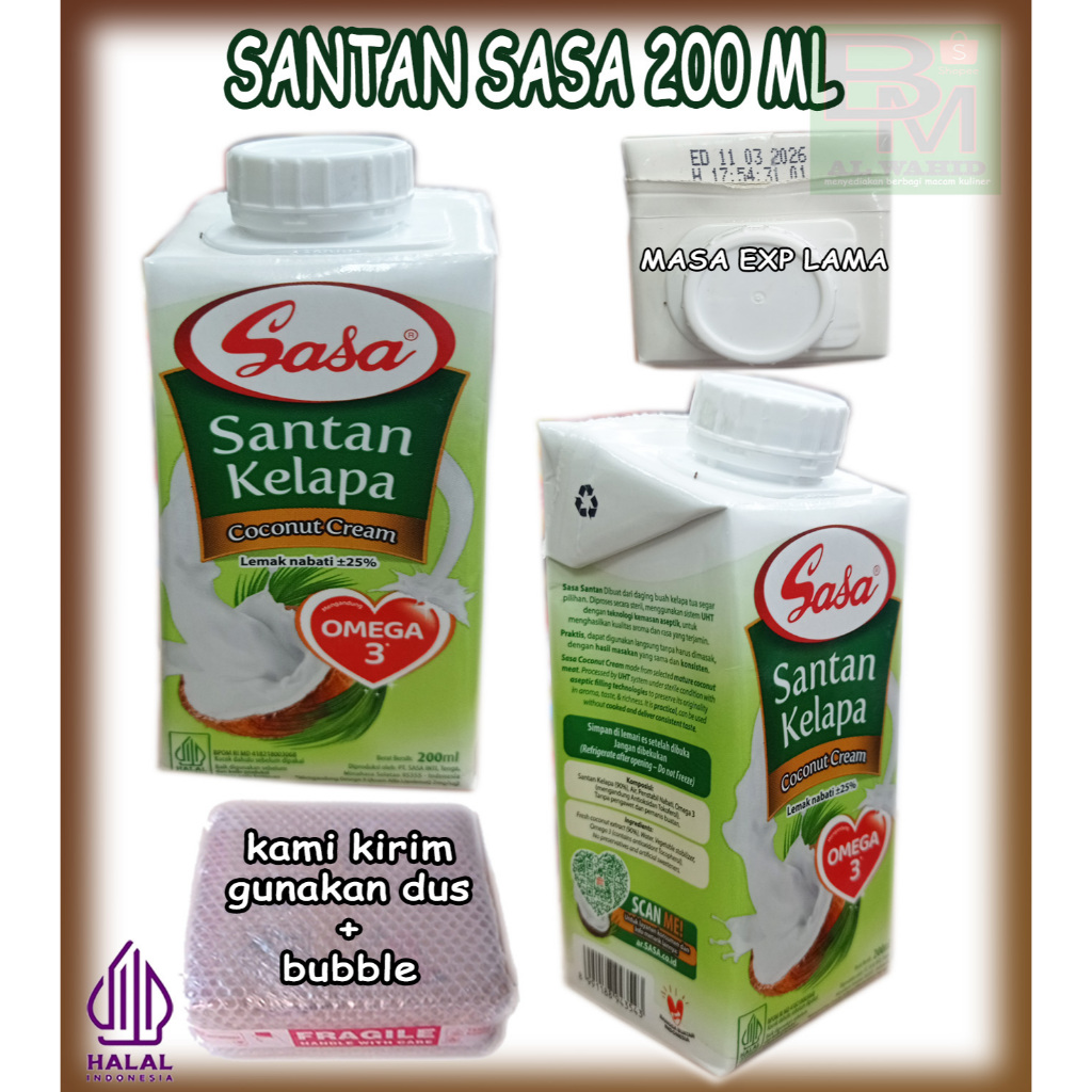 Coconut Sasa Liquid Coconut cream 200 ml packaging | Shopee Malaysia