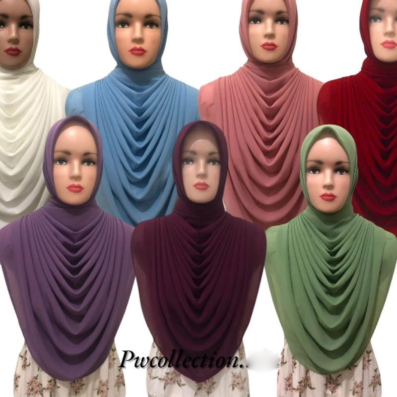 Instant DRAPERY HIJAB SET PASHMINA MALAYSIA NON WEDDING INSTANT DRAPERY ...