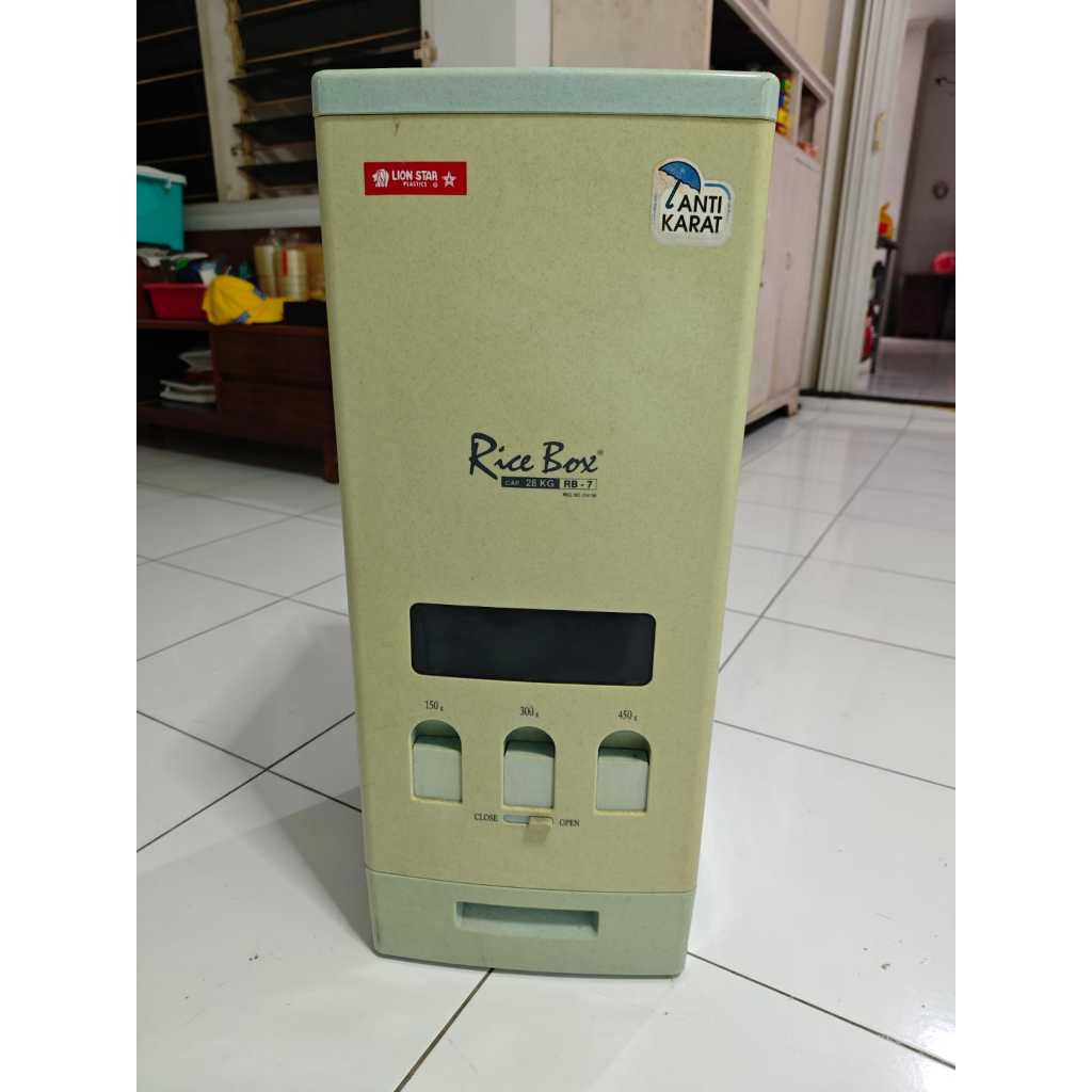 Rice Box Dispenser Stainless Steel Rice Storage Container Lion Star 28 ...