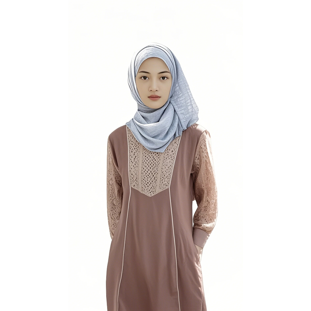 Abaya Basic Habibah Premium GAMIS Plain Umrah Daily Abaya Button Dress GAMIS Batwing Oversize ...