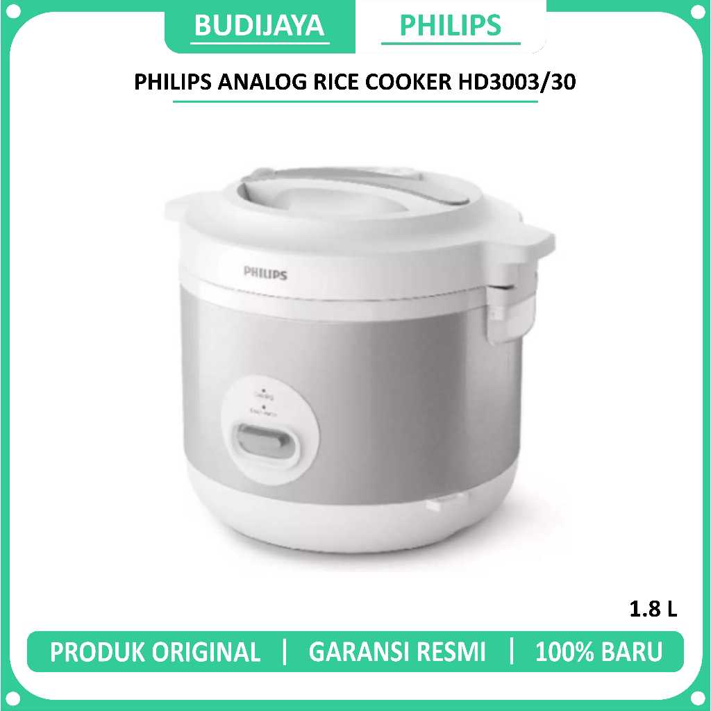 Philips Rice Cooker Series 1000 1.8 L - HD3003/30 | Hd 3003/30 Silver ...