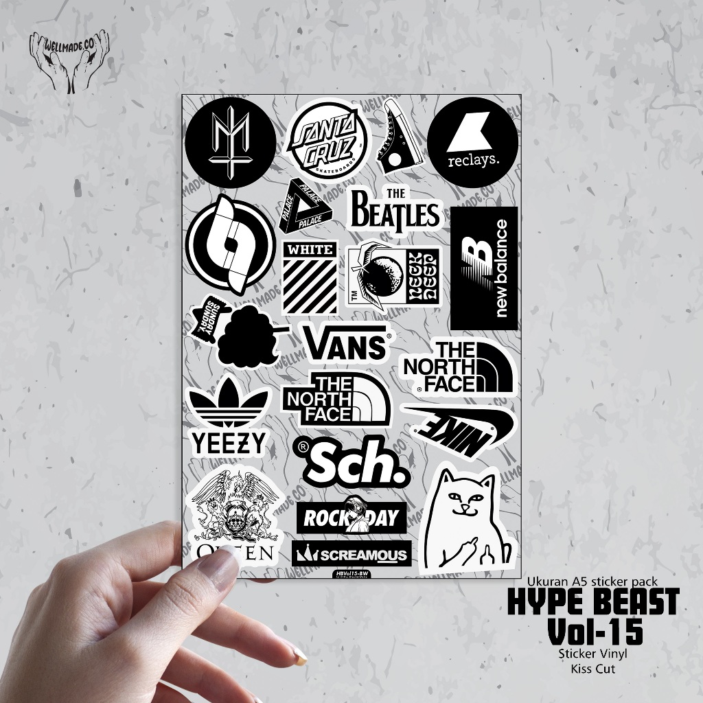 Sticker Pack HYPE BEAST Tumblr Laptop Helmet VOL15 BLACK AND WHITE ...