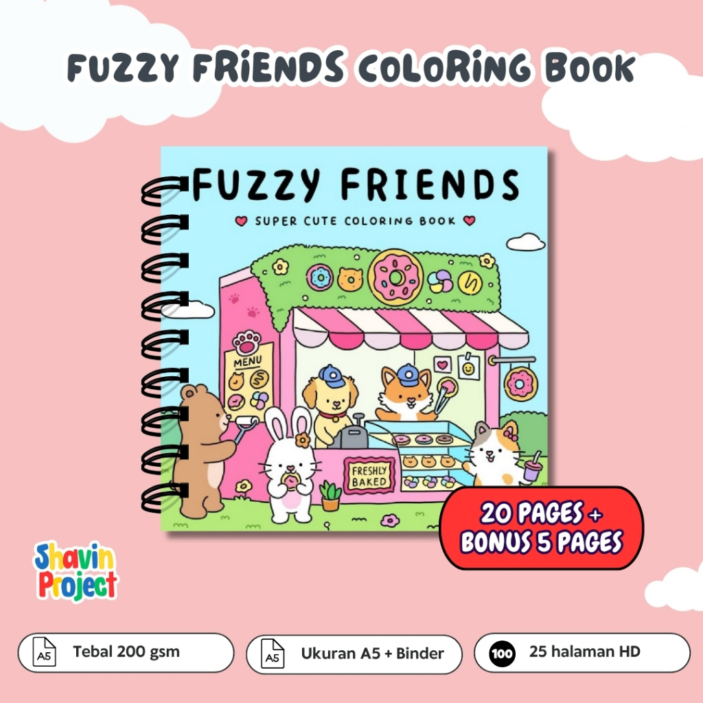Coloring book Fuzzy Friends Cute and Comfy Coloring Pages 25 Pages ...