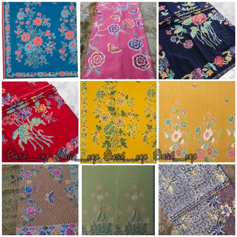 Premium Encim Batik Fabric Combination of Flower Motifs Premium Encim ...
