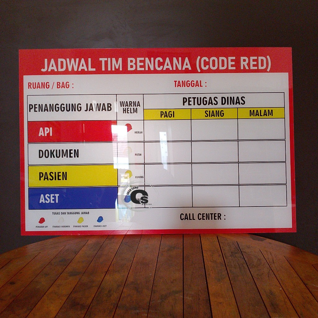Custom Acrylic - Custom Code Red - Disaster Team Schedule | Shopee Malaysia