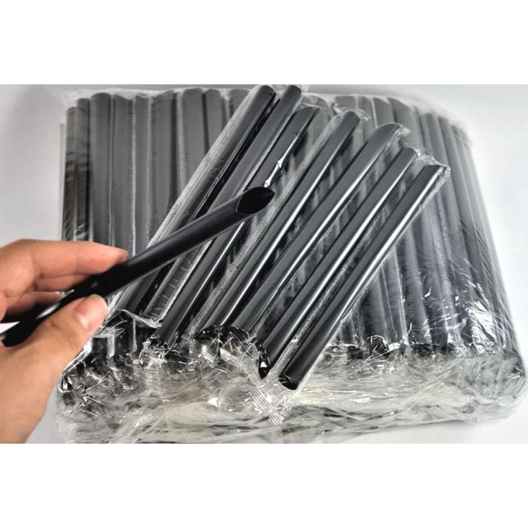 Sterile Black Bobba Straws 12mm Bubble Straw Sterile Pointed Bubble ...