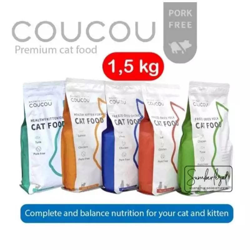 COUCOU 1.5 Kg Cat Food Cat snacks Super Premium Cat Food for All Life ...