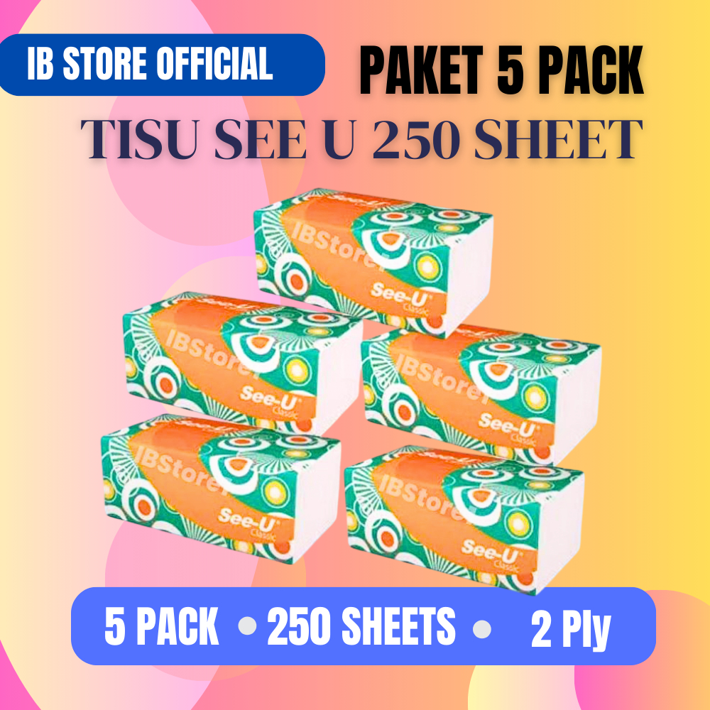 (PACKAGE 5pcs) SEE U Facial Tissue 250 sheets 2 ply Facial Tissue ...