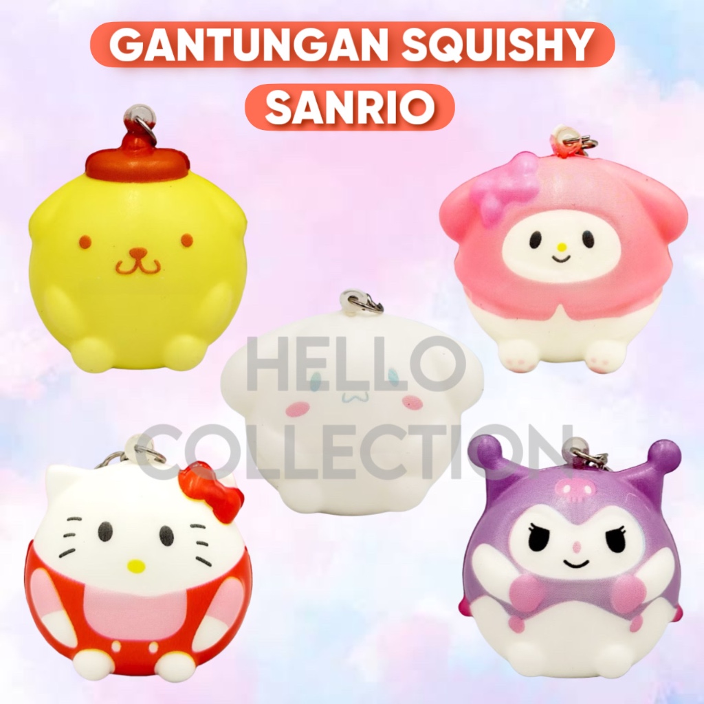 GANTUNGAN Sanrio Keychain Squishy Keychain Cute Cinnamonroll Hello ...