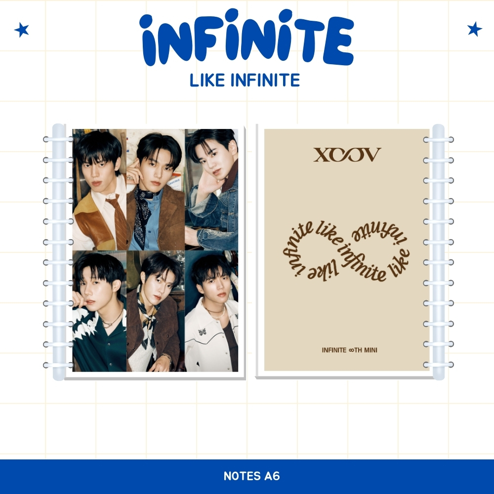 A6 NOTES INFINITE LIKE (CONTENTS OF 40 HVS + 2 SIDED LAMINATED COVER ...