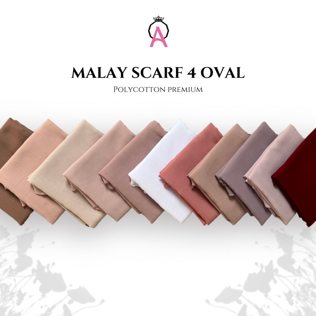 Octadle Hijab - Malay Scarf 4 Oval Polycotton Premium (Malay ...