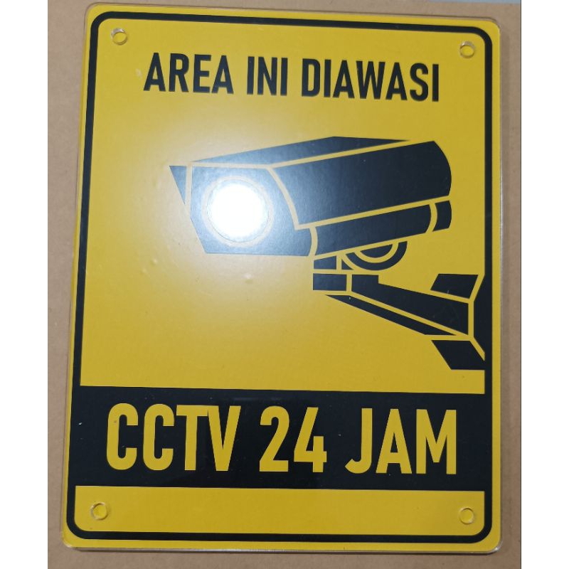 Acrylic sign AREA BEWARE OF CCTV size 15 x 20 cm acrylic signage sign ...
