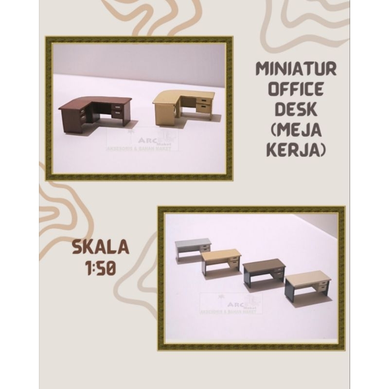 Miniature WORK DESK (OFFICE DESK) 1:50 SCALE FOR MAKET INTERIOR AND ...