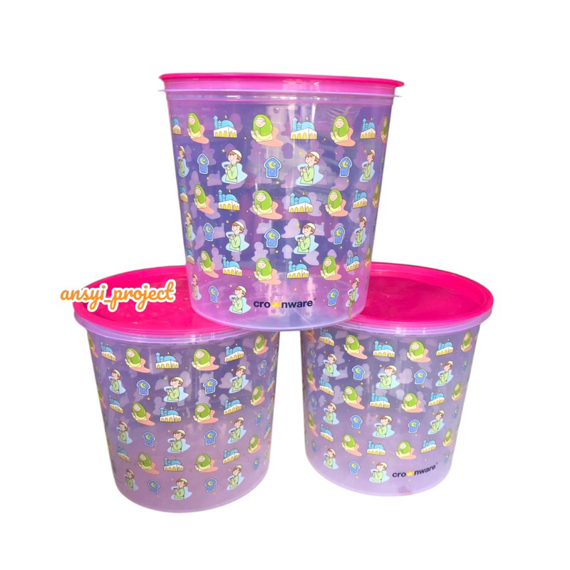 Round CROWN Plastic Jars Eid Jar/s Ramadan Jar/s 5 LITER Multipurpose ...