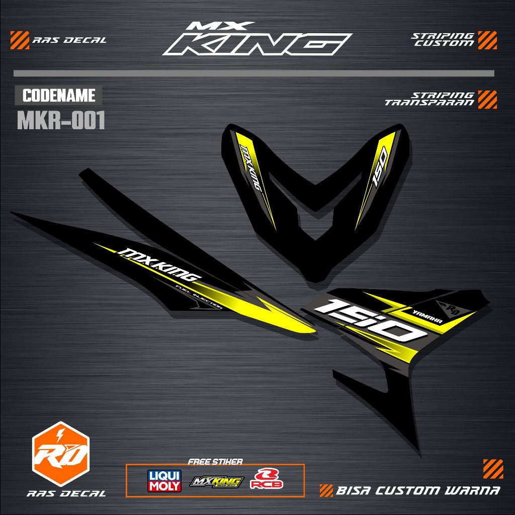 Yamaha MX KING 150 Transparent Striping Sticker Maxdecal Variation ...