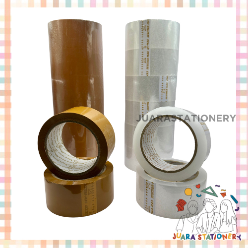 Mas Triangle Premium Clear / Brown Duct Tape 48 inch 100 yards OPP Tape ...