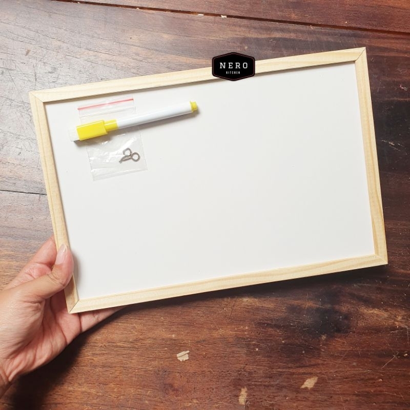 HITAM PUTIH Mini Hanging White Board 20cm x 30cm / Sign Board / Black ...