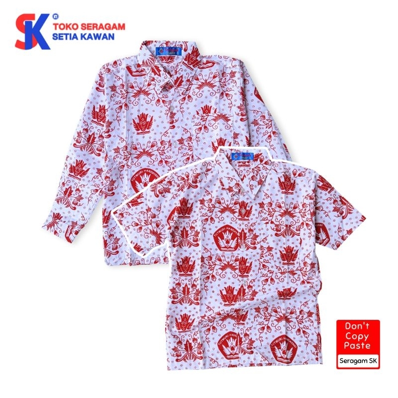 MERAH KEMEJA National Batik School Shirts / National Red Batik School ...