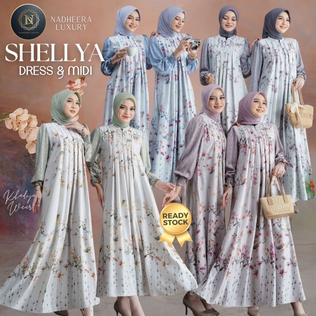 Shellya Nadheera Luxury Latest MIDI Dress shelya romaria Luxury silk ...