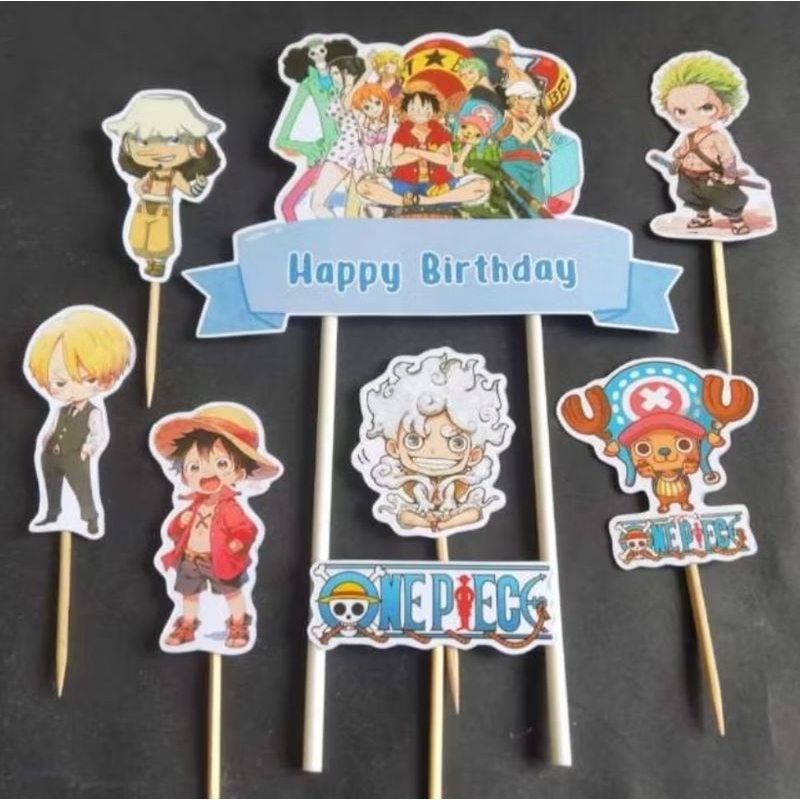 One PIECE cake Topper Birthday decoration cake Topper | Shopee Malaysia