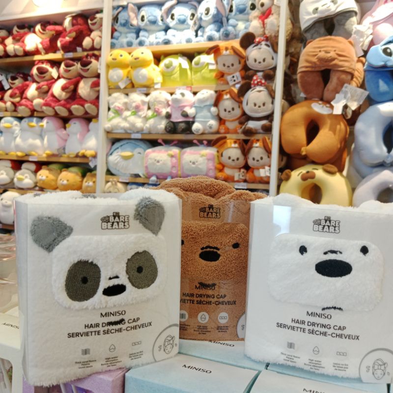 Miniso We Bare Bears Collection Hair Drying Cap | Shopee Malaysia