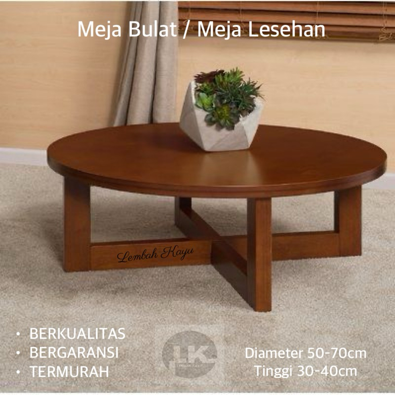 KAYU Round table, aesthetic guest table, aesthetic mahogany wood table ...