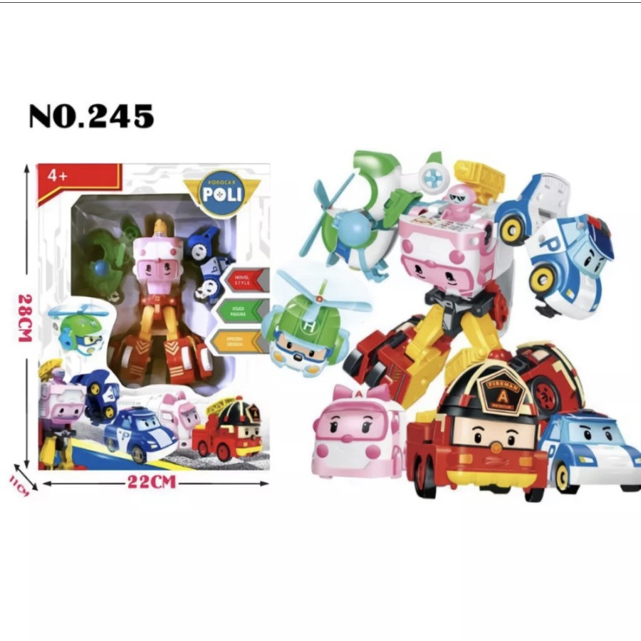 ROBOCAR POLI Robot Toy Robocar Poly Combination 4IN1- 245 | Shopee Malaysia