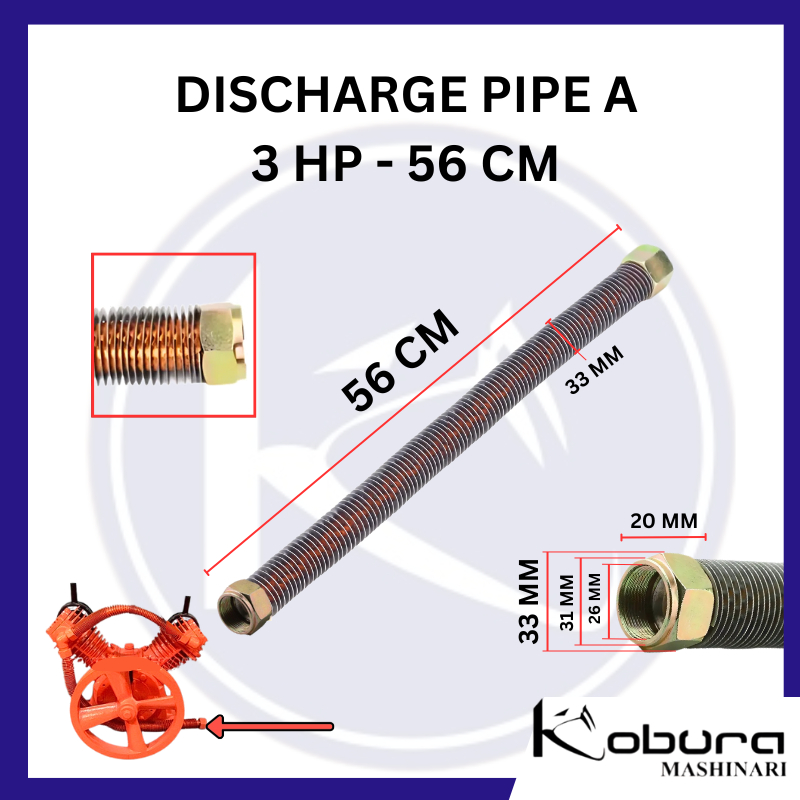 Discharge Pipe A 3 HP 56 CM Air Compressor Copper Pipe 3 HP Pipe A ...