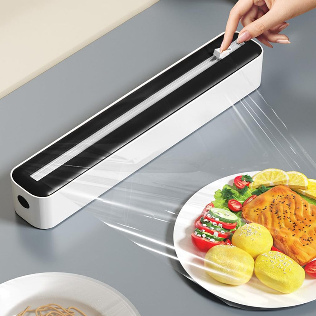 2 in 1 Food Film Roll Dispenser and Cutter Magnetic Food Wrap Dispenser ...