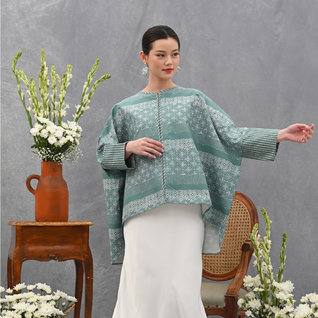 NONA RARA - Miki Garut Green T4016, Modern Women's Batik Blouse Work ...