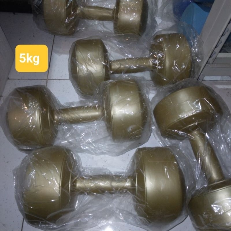 Barbell / Dumble Gold 5 kg premium cement Dumble eliet very neat and ...