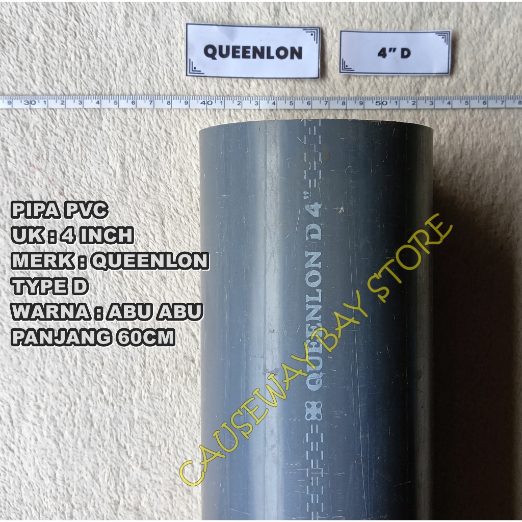 4 INCH Pvc Pipe TYPE D QUEENLON GRAY LENGTH 60CM-80CM | Shopee Malaysia