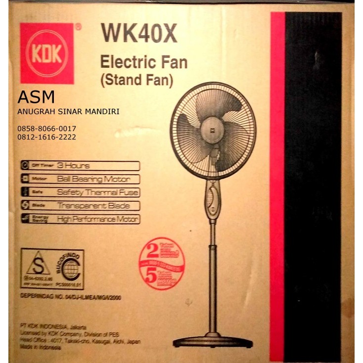 KDK STAND FAN TIMER GUARANTEE / STANDING FAN WK40X 16" ORIGINAL ...