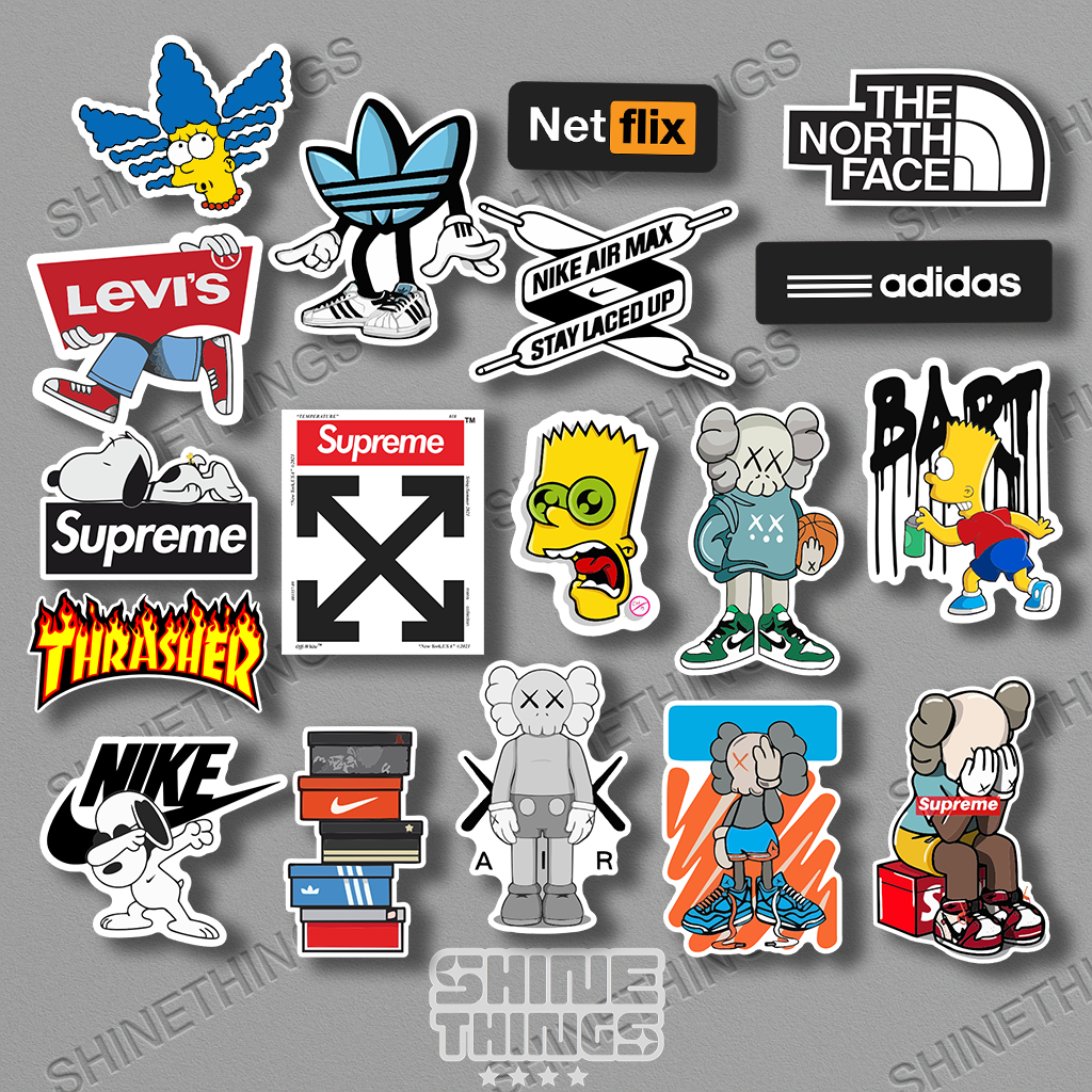 Nike supreme casual hypebeast aesthetic Sticker || Helmet Sticker ...